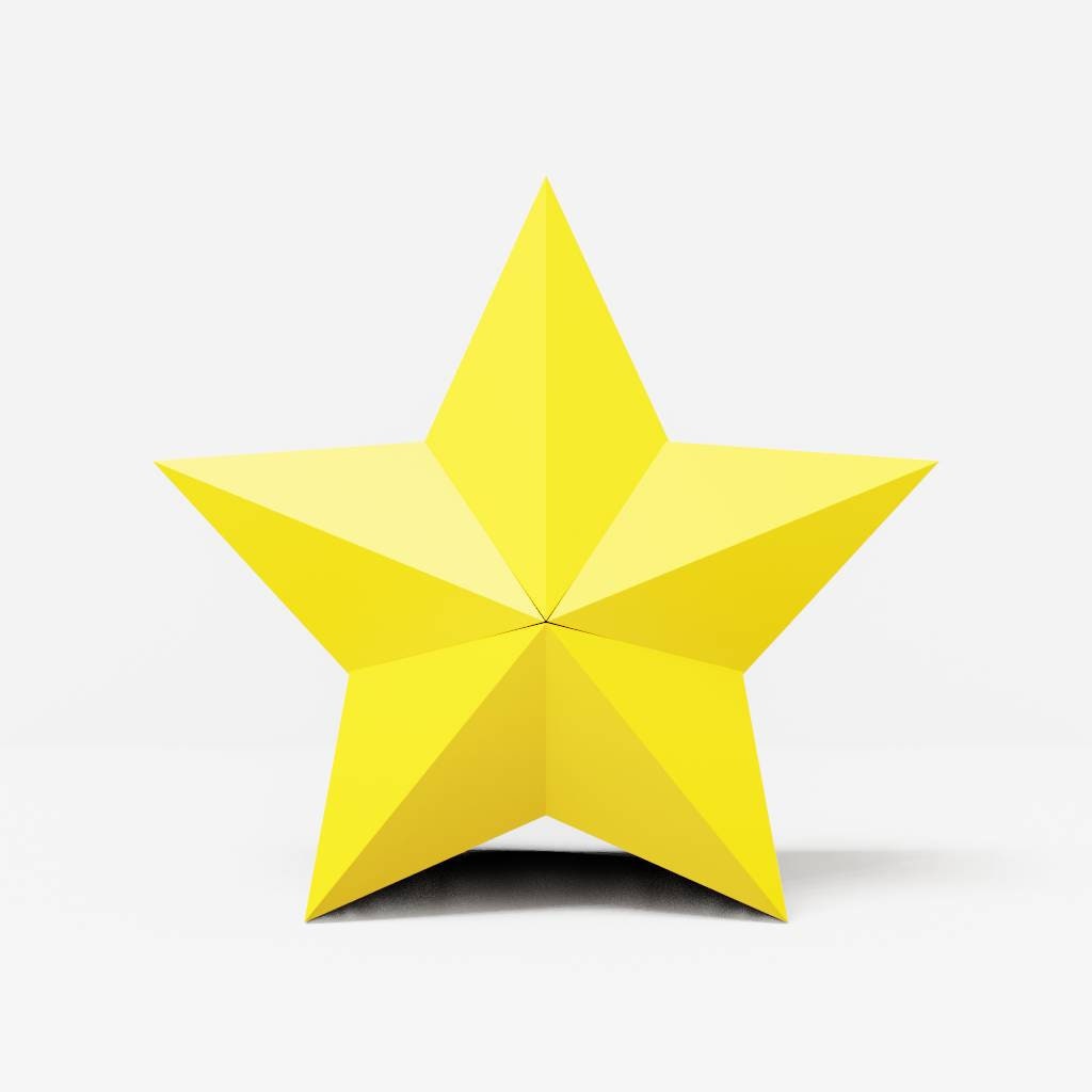 Star, Papercraft Star, 3D Papercraft Star Template Low Poly Star Art ...