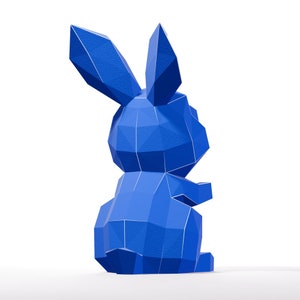 Baby Bunny Paper Craft Template Kit, Papercraft Easter Rabbit 3D Low ...