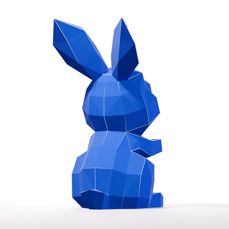 Baby Bunny Paper Craft Template Kit, Papercraft Easter Rabbit 3D Low ...