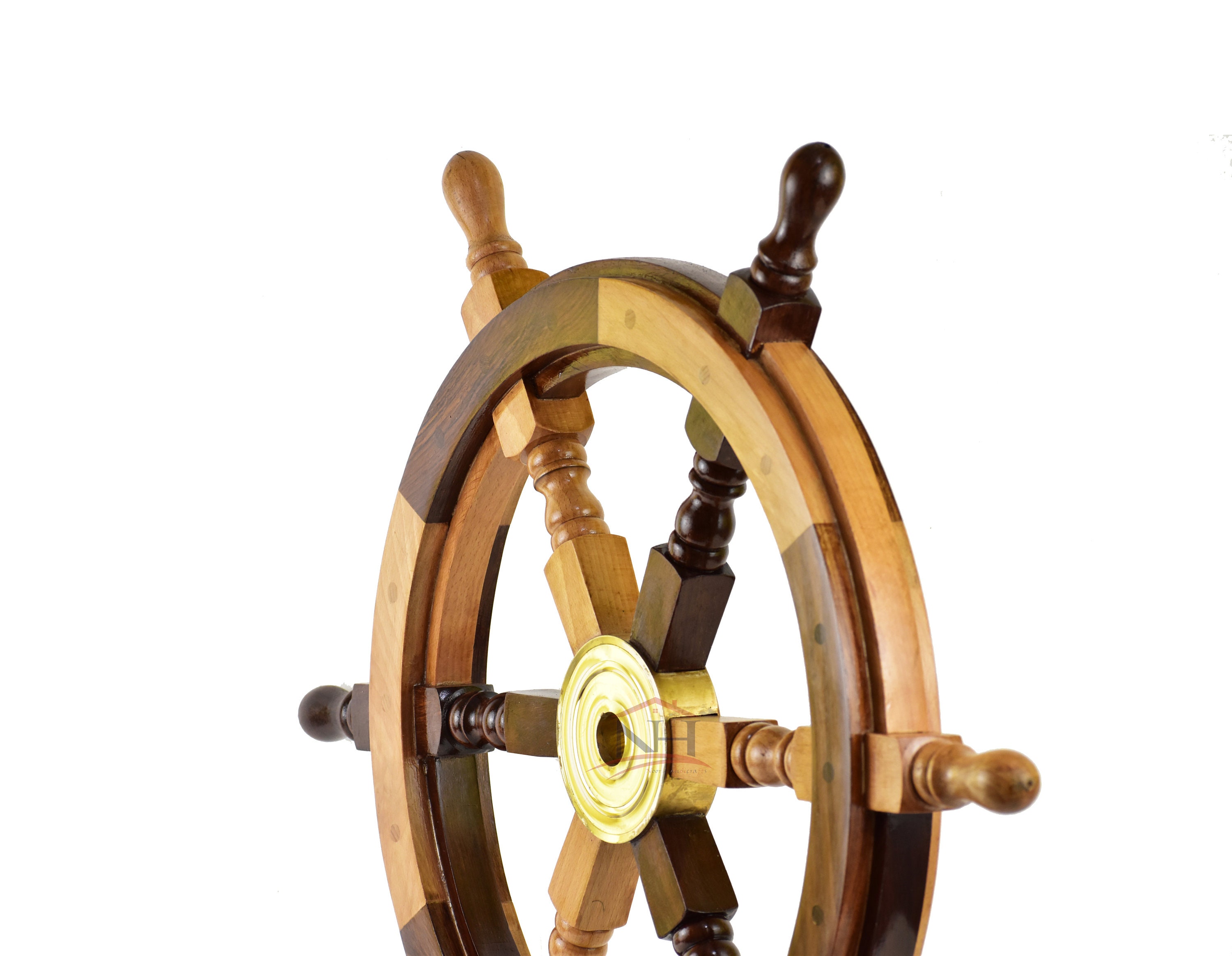 Wooden Ship Wheel Nautical Ship Wheel Captain's Wheel Pirates Accent ...
