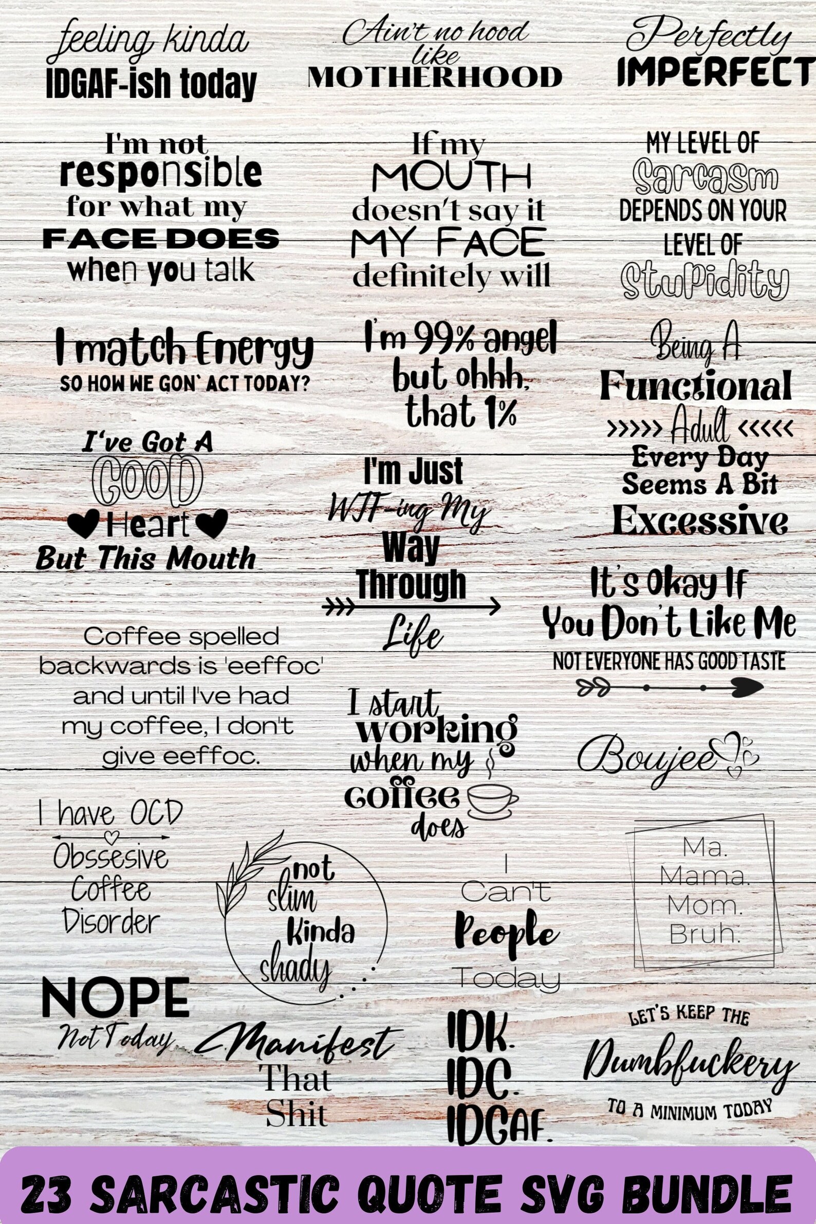 Sarcasm SVG Bundle, SVG Files, Funny Quote SVG Bundle, Circuit Cut ...