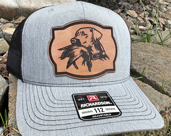 Dog and Bird Hunting Leather Patch Richardson 112 | Flexfit L/XL | Hat ...