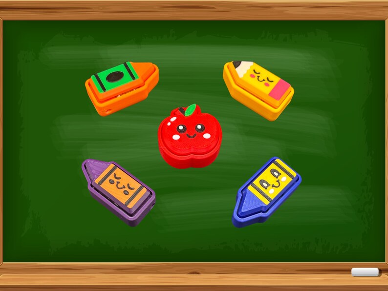 Back to School Fidget Clicker Set - Crayons, Pencils & Apples | Teacher ...