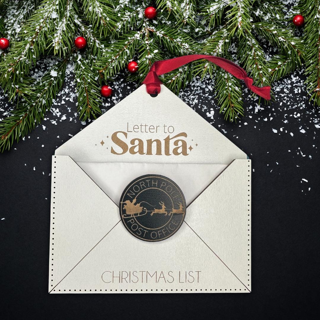 Letter to Santa Christmas List Holder Ornament Dear Santa Christmas ...