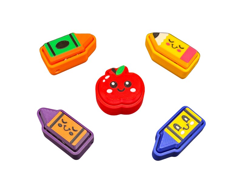 Back to School Fidget Clicker Set - Crayons, Pencils & Apples | Teacher ...