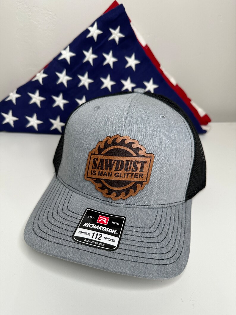Sawdust is Man Glitter Leather Patch Richardson 112 Hat | Flexfit L/XL ...