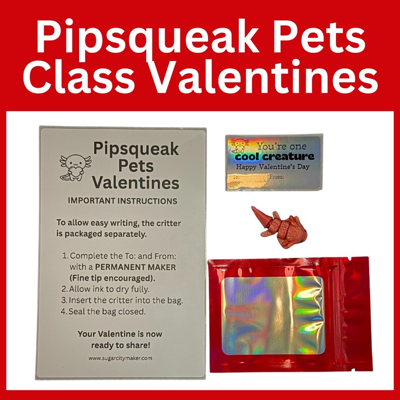 Kids Class Classroom Valentines Cards Mini 3D Printed Articulated ...