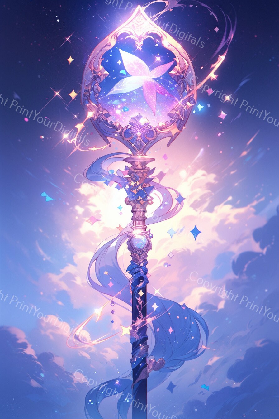 Wizard Staff Image Bundle - 3 PNG Fantasy Images, Mage Graphics, PNG ...