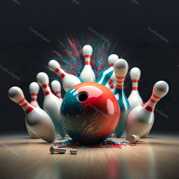 Bowling DIGITAL DOWNLOAD Bowling Graphics, Bowling Ball, Strike ...