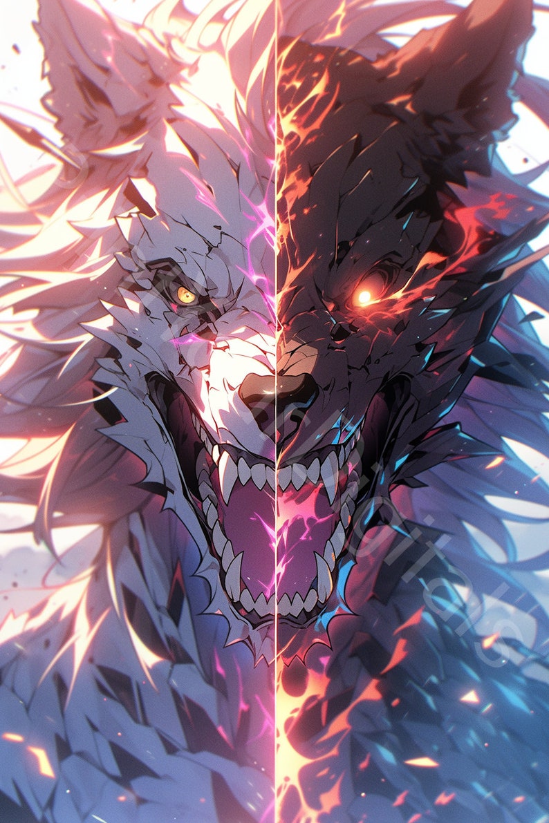 Anime Werewolf Death & Life Set of 3 Png's , Manga ,creature, Wolf ...