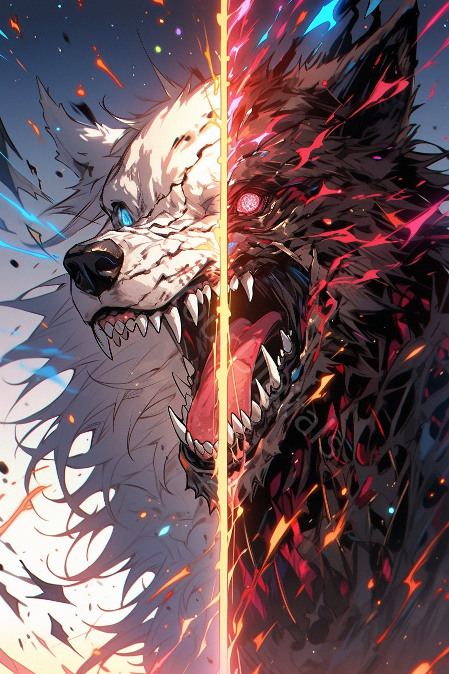 Anime Werewolf Death & Life Set of 3 Png's , Manga ,creature, Wolf ...