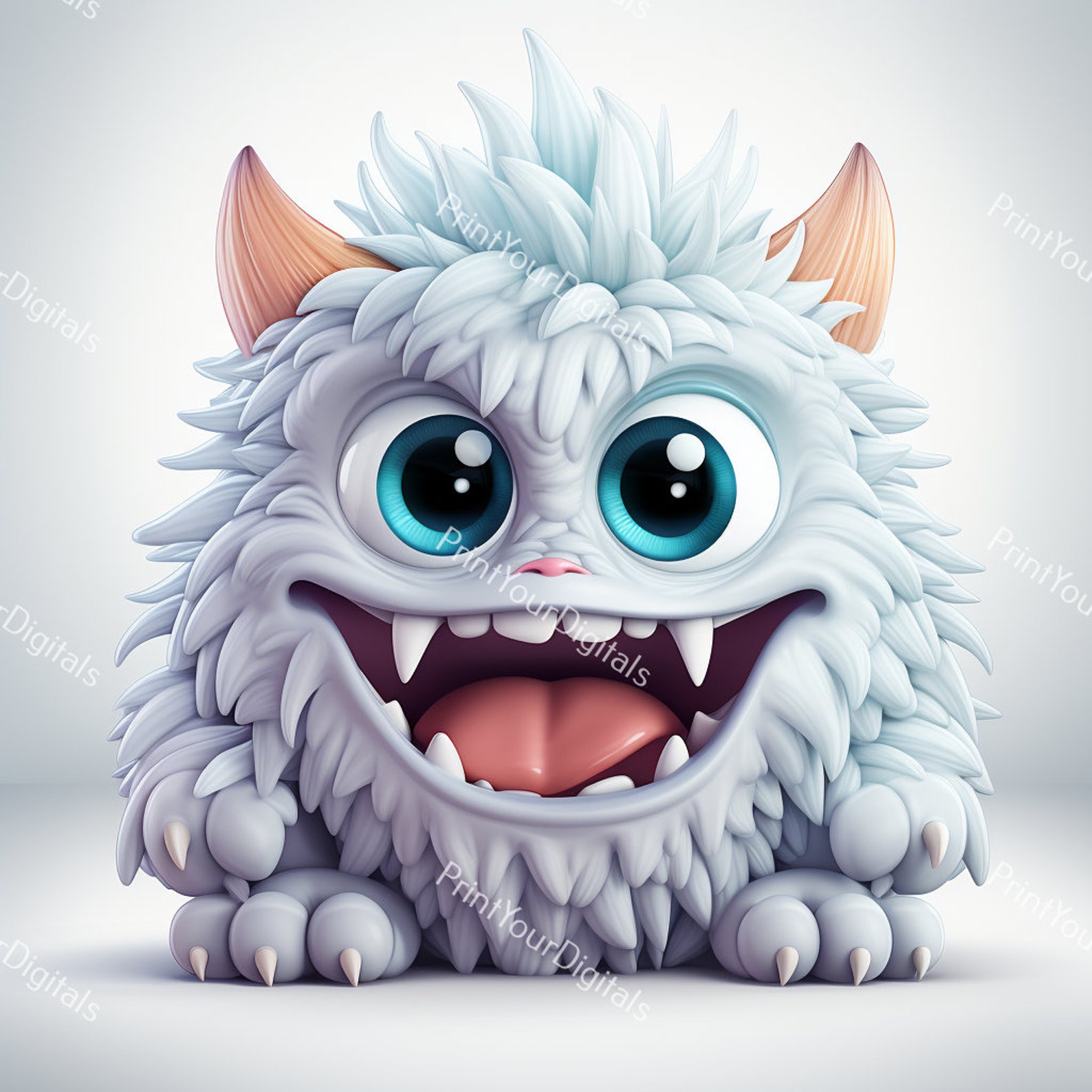 Angry Sweet Cuddle Monster Clipart - Set of 4 High Quality Png's ...