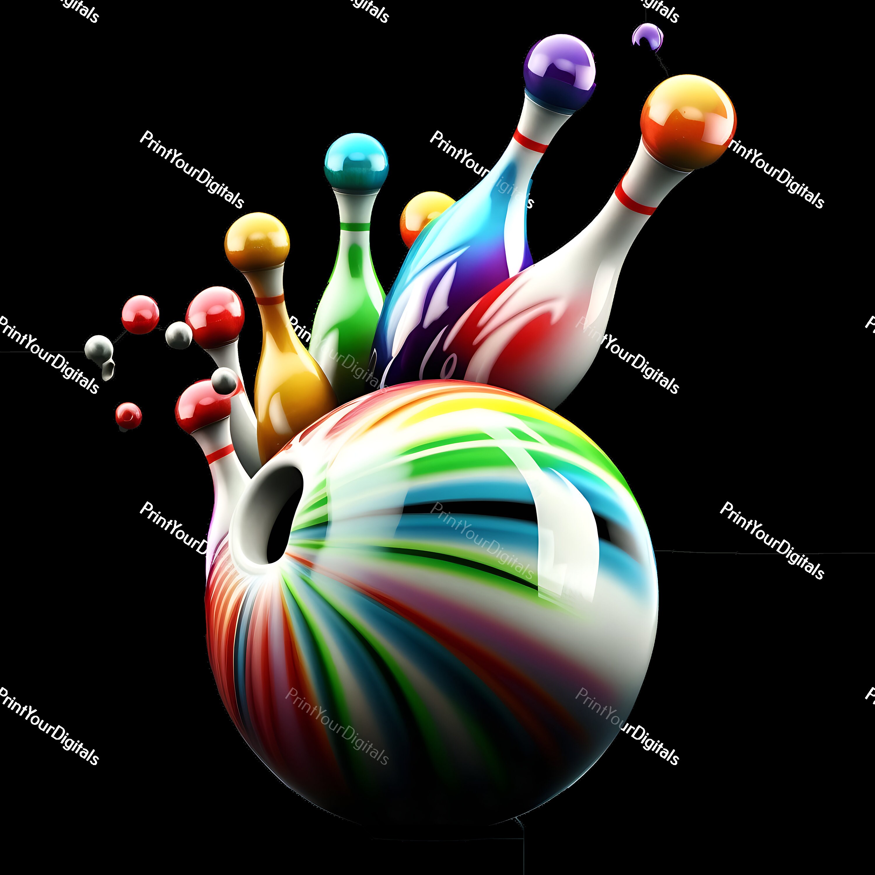 Bowling DIGITAL DOWNLOAD Bundle Bowling Graphics Bowling - Etsy