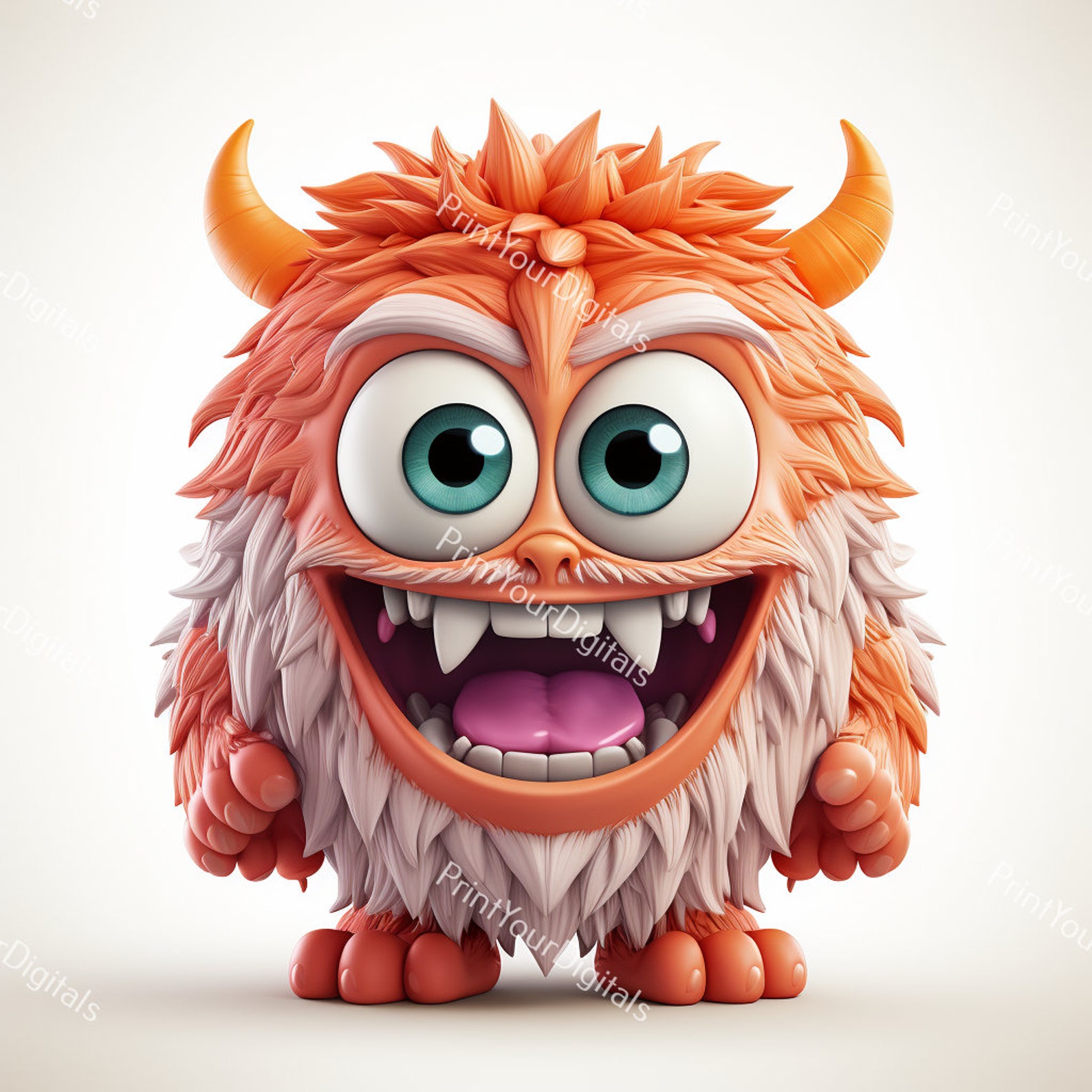 Angry Sweet Cuddle Monster Clipart - Set of 4 High Quality Png's ...