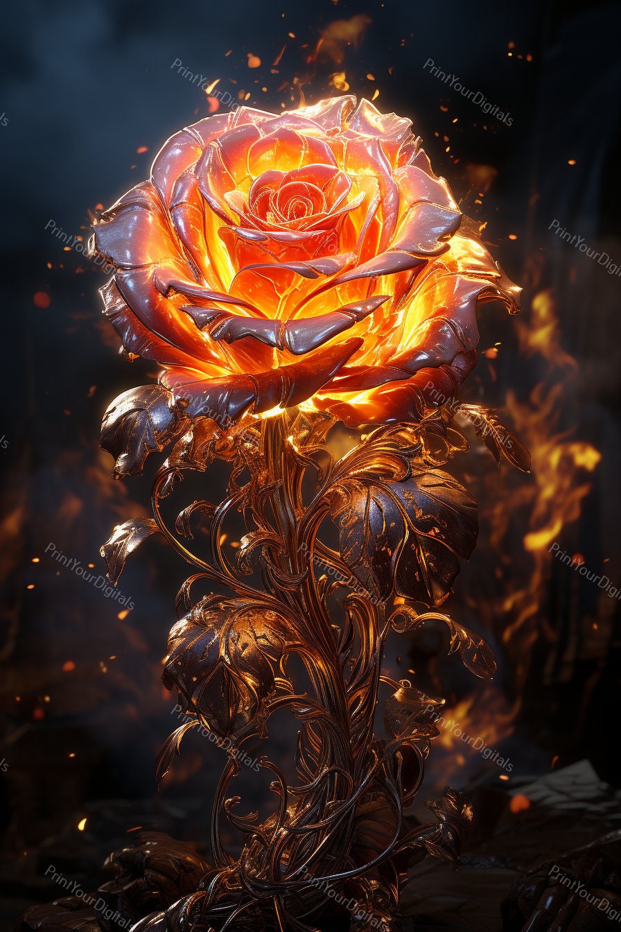 Ice and Fire Roses 3 High Quality Png's Set Floral and - Etsy
