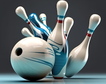 Bowling DIGITAL DOWNLOAD Bowling Graphics, Bowling Ball, Strike ...
