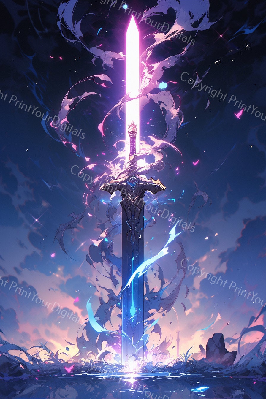 Magical Swords Image Bundle - 3 PNG Fantasy Images, Wizard Graphics ...