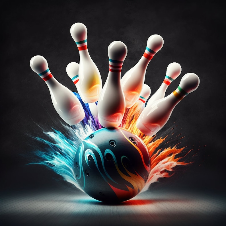 Bowling DIGITAL DOWNLOAD Bowling Graphics, Bowling Ball, Strike ...