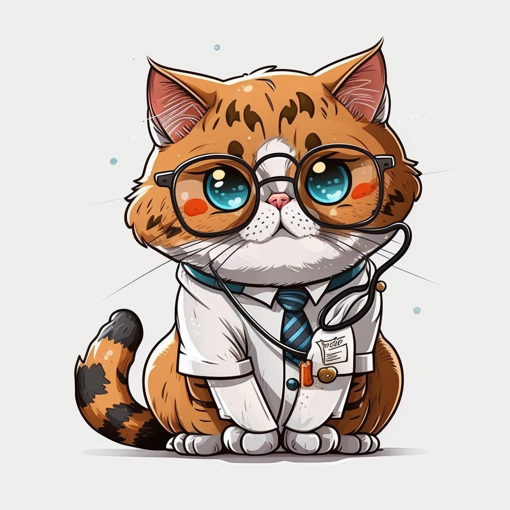 Dr. Cat - Doctor- Clipart Set - 4 High Quality Png's - Digital Download ...