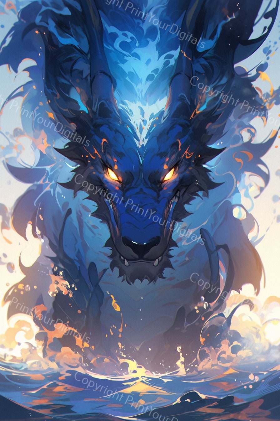 Water Dragon Image Bundle - 3 PNG Fantasy Images, Creature Graphics ...