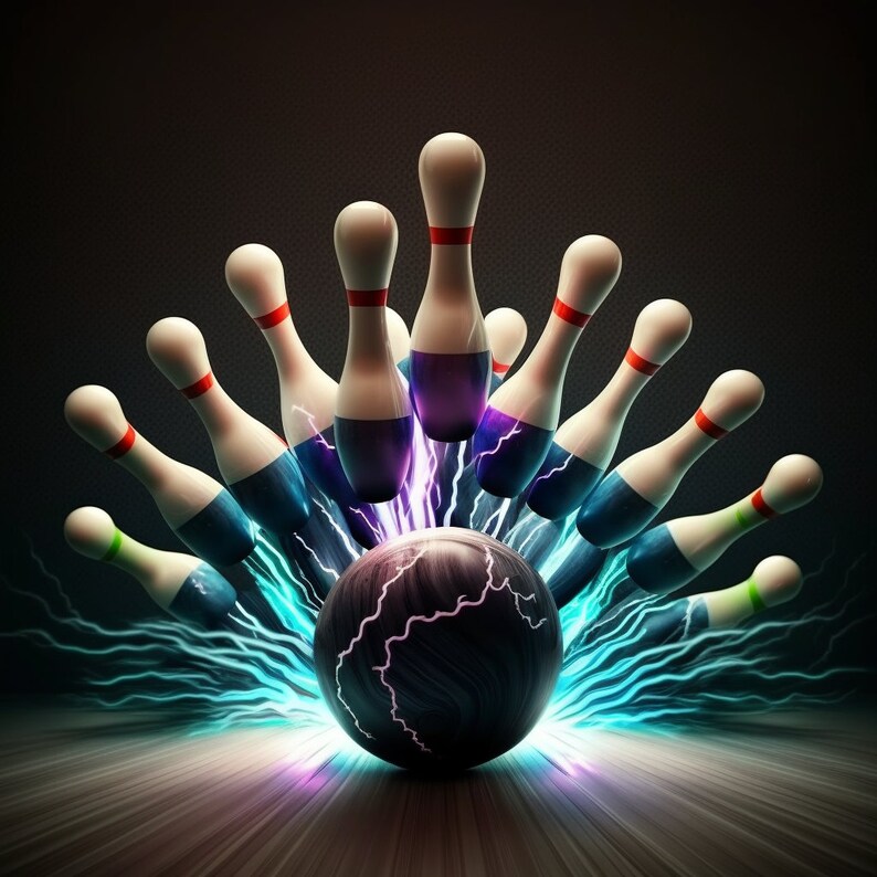 Bowling DIGITAL DOWNLOAD Bowling Graphics, Bowling Ball, Strike ...