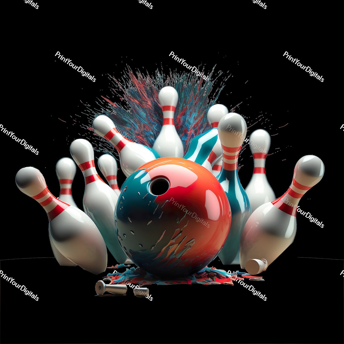 Bowling DIGITAL DOWNLOAD Bowling Graphics, Bowling Ball, Strike ...