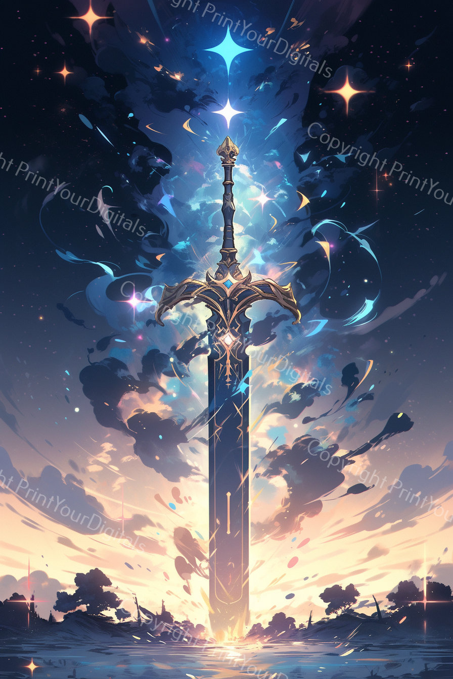 Magical Swords Image Bundle - 3 PNG Fantasy Images, Wizard Graphics ...