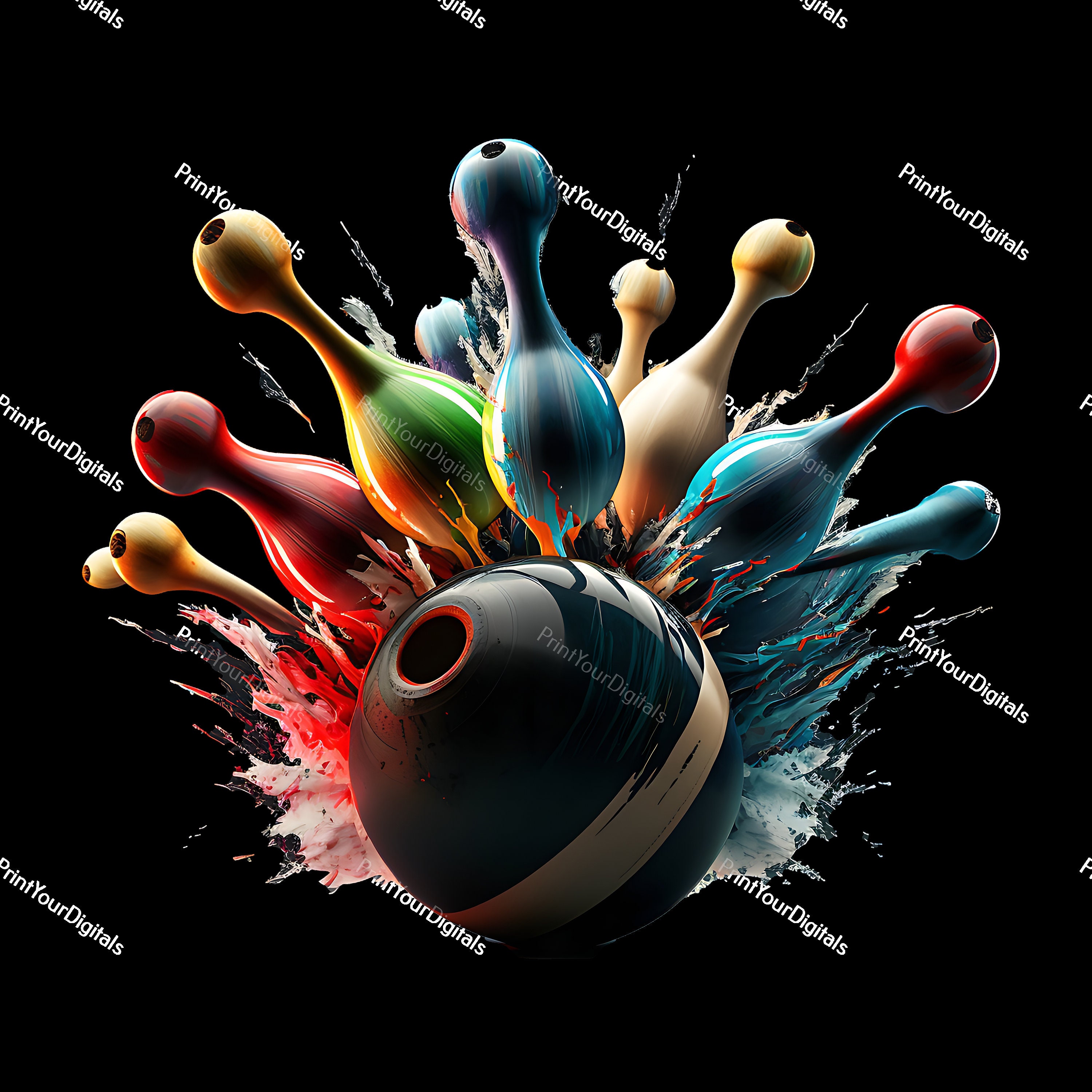 Bowling DIGITAL DOWNLOAD Bundle Bowling Graphics Bowling - Etsy