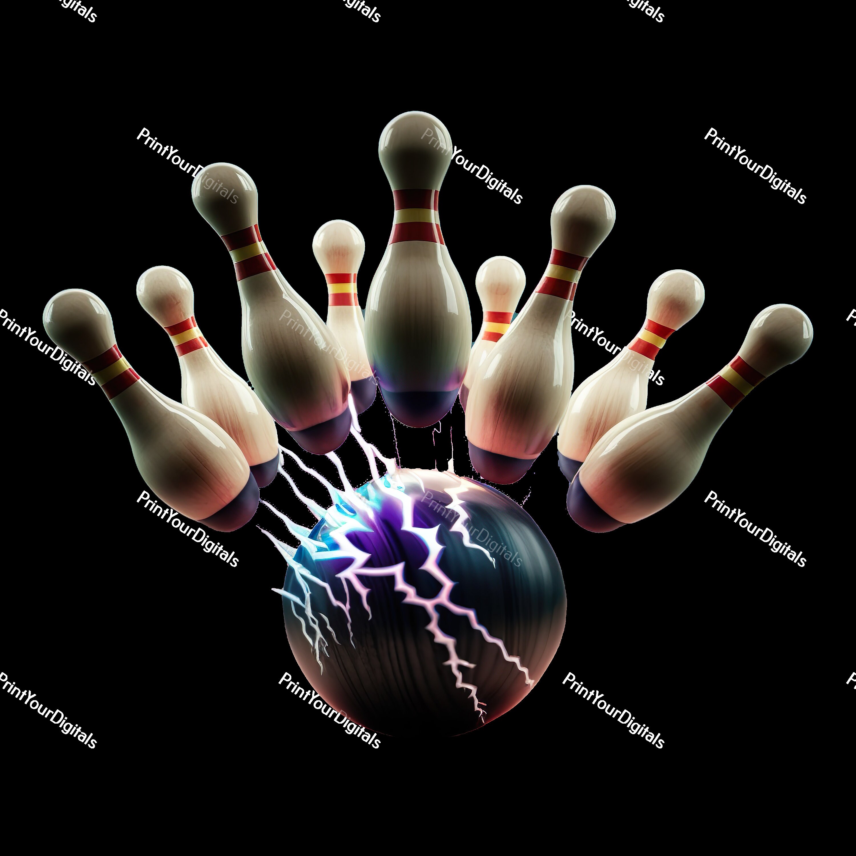 Bowling DIGITAL DOWNLOAD Bundle Bowling Graphics, Bowling Ball, Strike ...