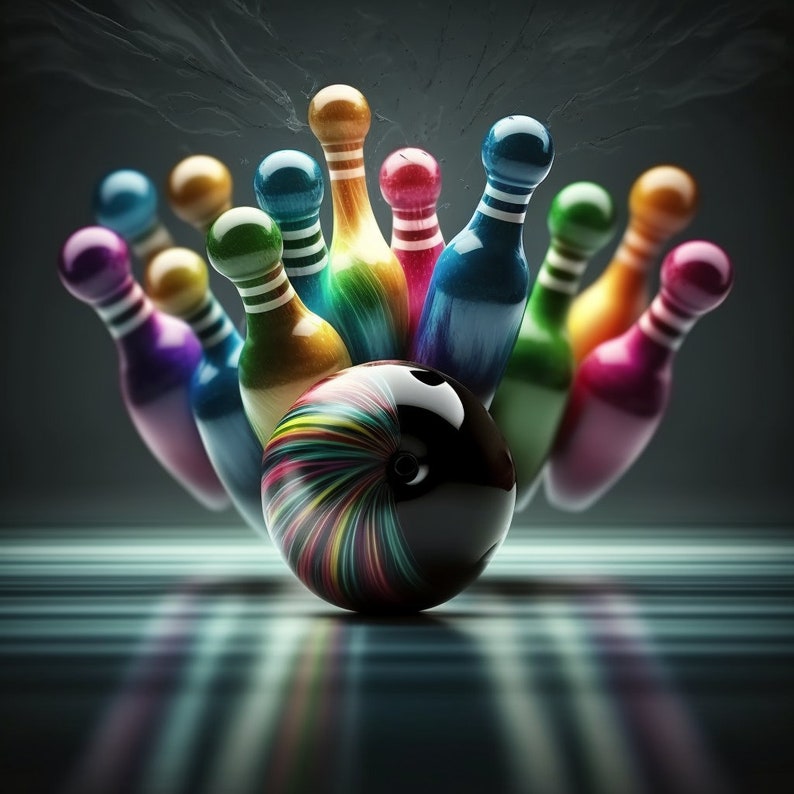 Bowling DIGITAL DOWNLOAD Bowling Graphics, Bowling Ball, Strike ...