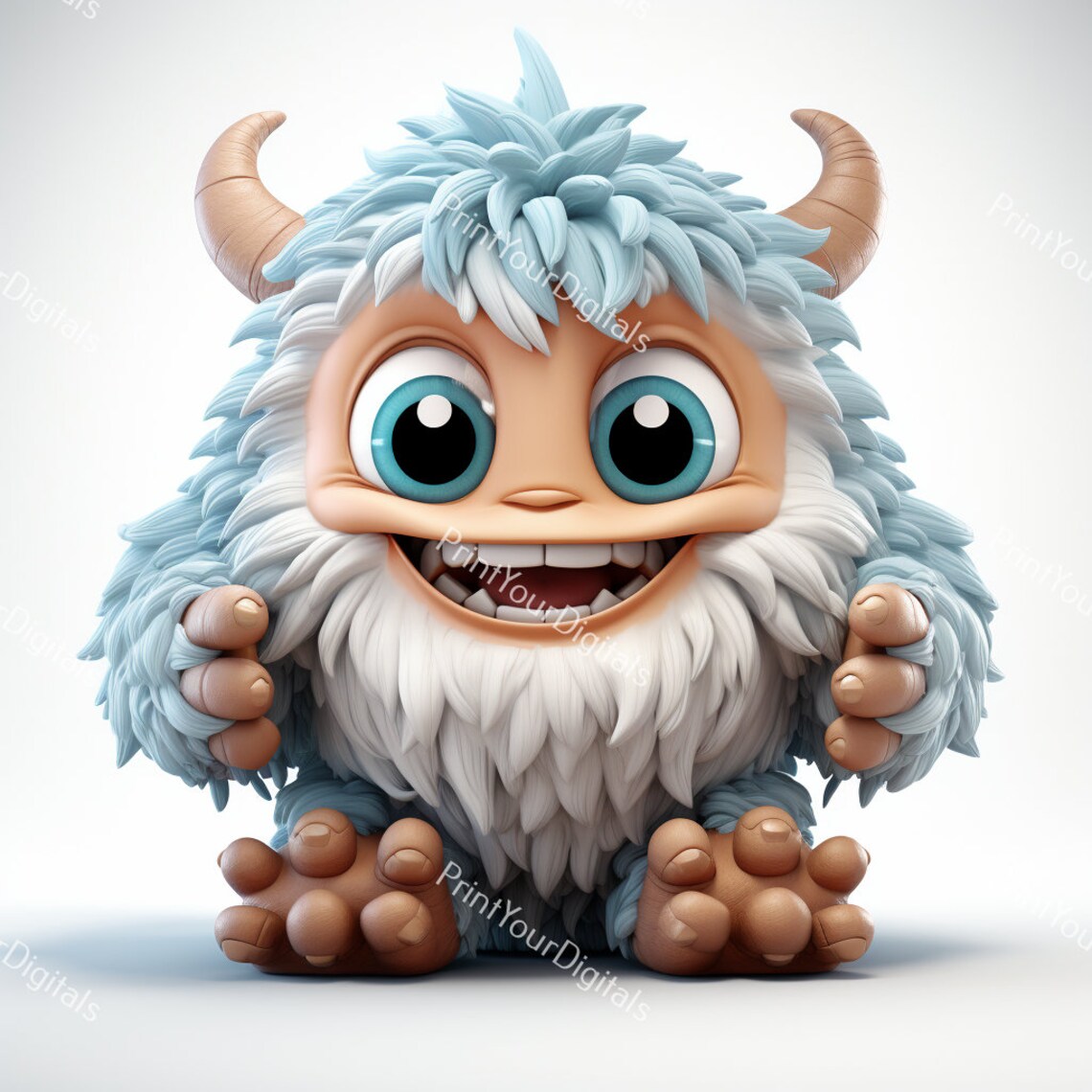 Angry Sweet Cuddle Monster Clipart - Set of 4 High Quality Png's ...