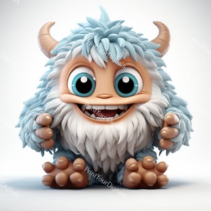 Angry Sweet Cuddle Monster Clipart Set of 4 High Quality Png's Digital ...