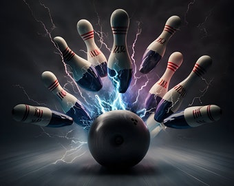 Bowling DIGITAL DOWNLOAD Bowling Graphics, Bowling Ball, Strike ...
