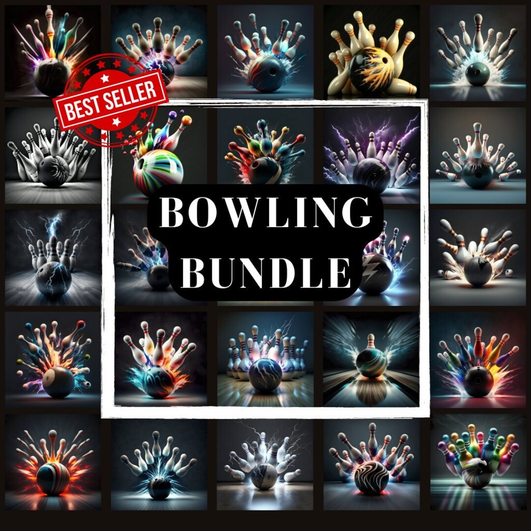 Bowling Bundle DIGITAL DOWNLOAD Bowling Graphics, Bowling Ball ...