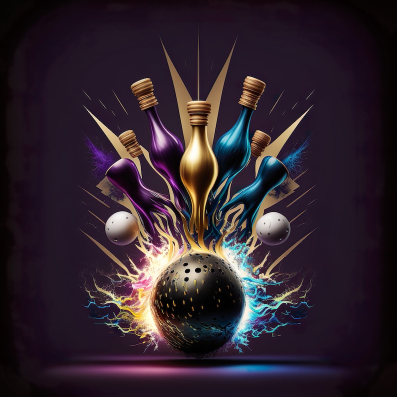 Bowling DIGITAL DOWNLOAD Bowling Graphics, Bowling Ball, Strike ...
