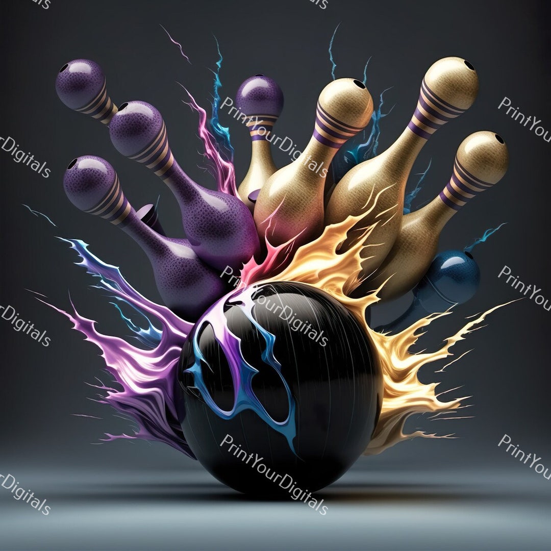 Bowling DIGITAL DOWNLOAD Bowling Graphics, Bowling Ball, Strike ...