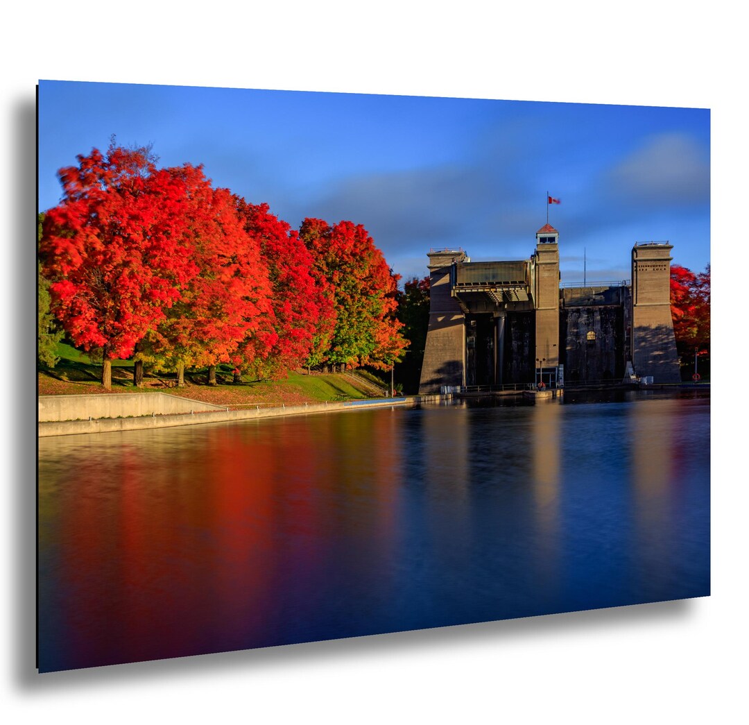 Peterborough Lift Lock Autumn Tree Photo Print: Trent Severn Canal Wall ...