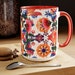 Spanish Folk Art Floral Coffee Mugs/15 Oz Ceramic Mexican Painted Tea ...