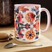 Spanish Folk Art Floral Coffee Mugs/15 Oz Ceramic Mexican Painted Tea ...