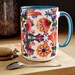 Spanish Folk Art Floral Coffee Mugs/15 Oz Ceramic Mexican Painted Tea ...