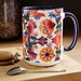 Spanish Folk Art Floral Coffee Mugs/15 Oz Ceramic Mexican Painted Tea ...