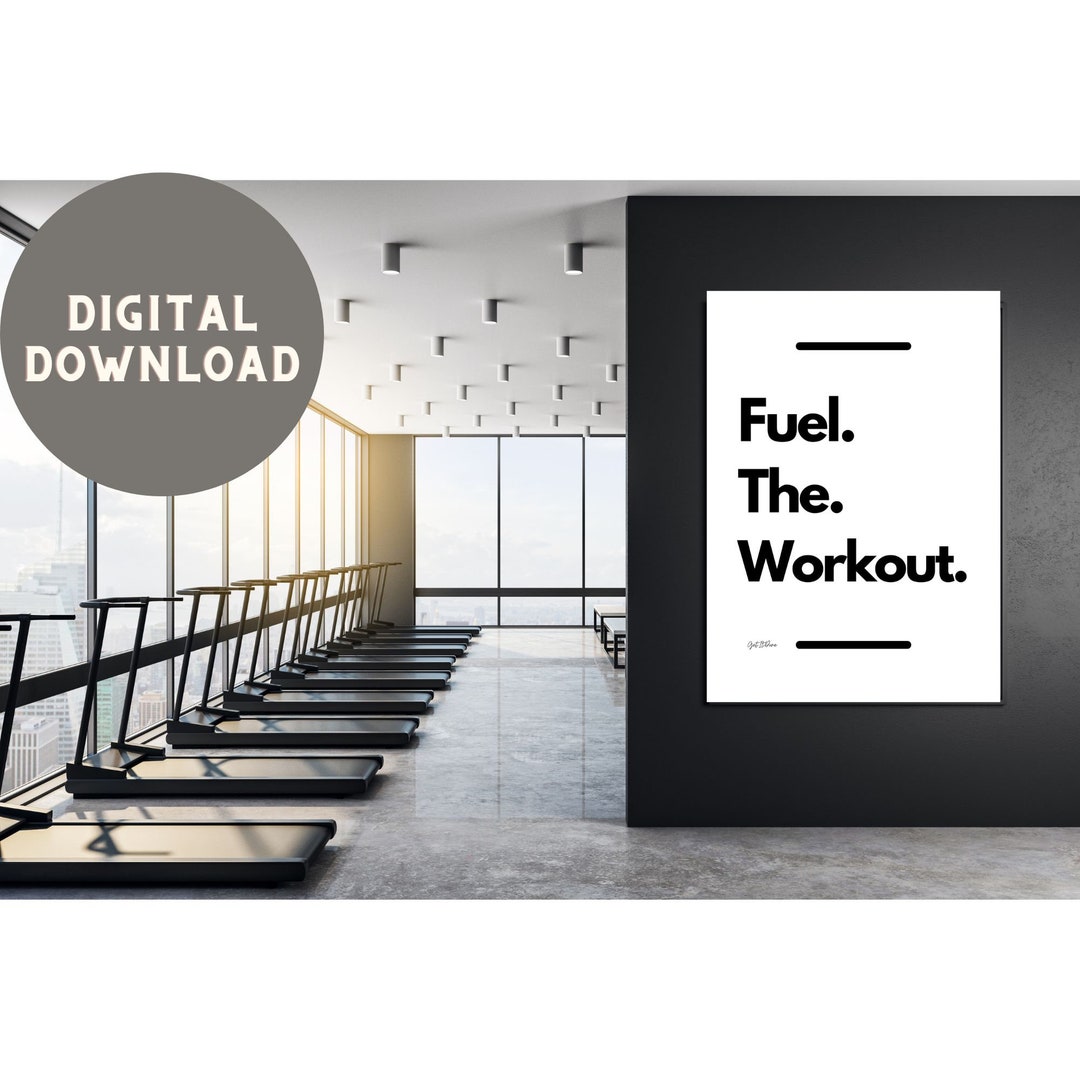 Fuel the Workout Printable Wall Art, Gym Poster, Fitness Poster, Pain ...