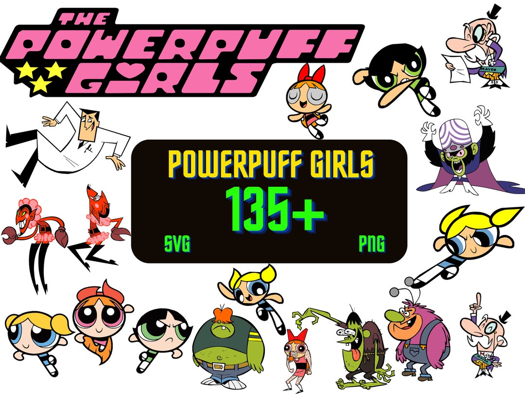 135 Powerpuff Girls Svg Bundle Powerpuff Png Powerpuff Girls Birthday