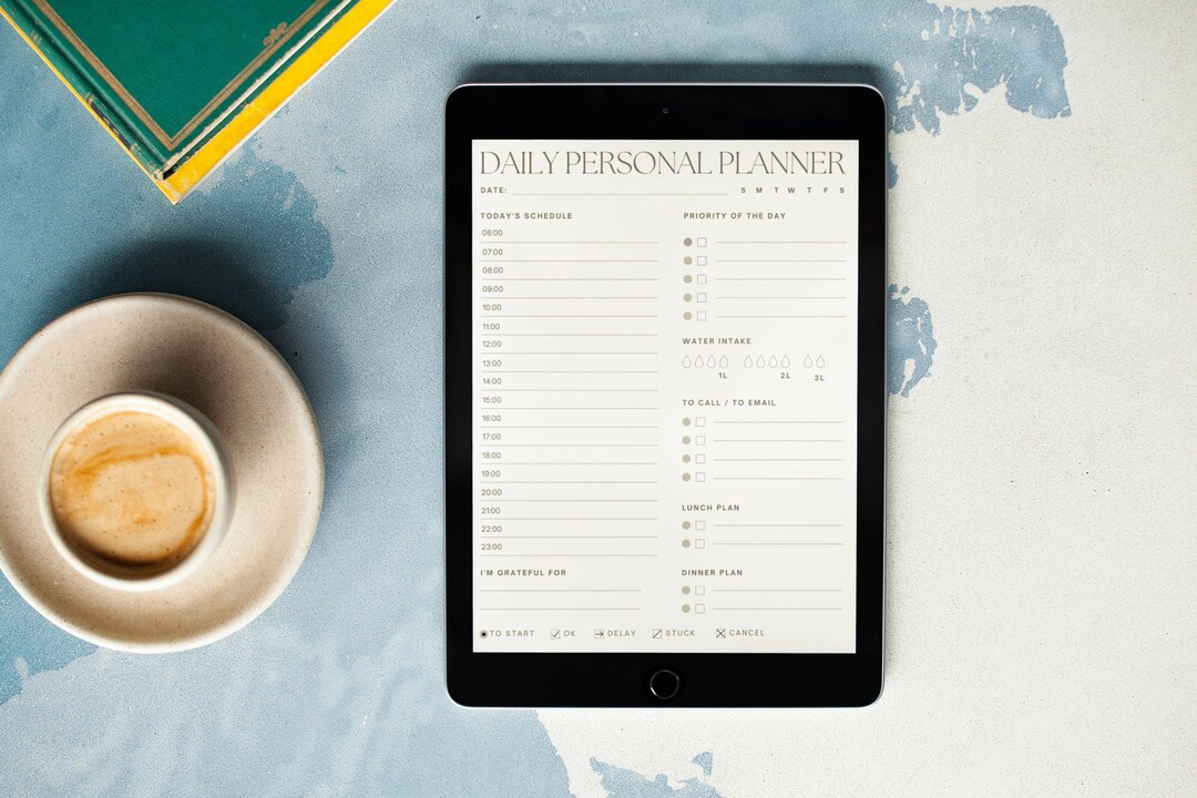 Daily Personal PLANNER, Printable Planner, Daily to Do List, Water ...