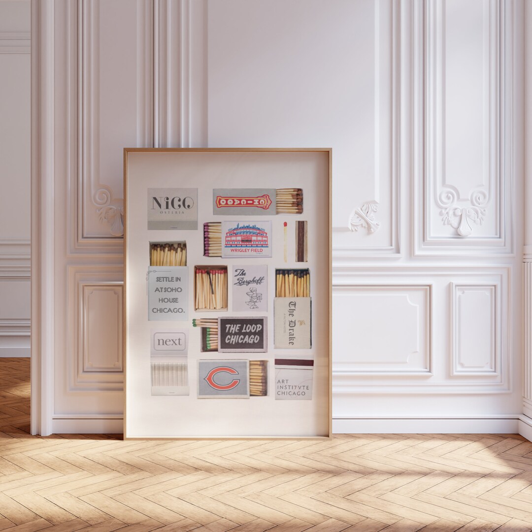 Chicago Matchbox Print, Chicago Print, Matchbox Print, Matchbox Art ...