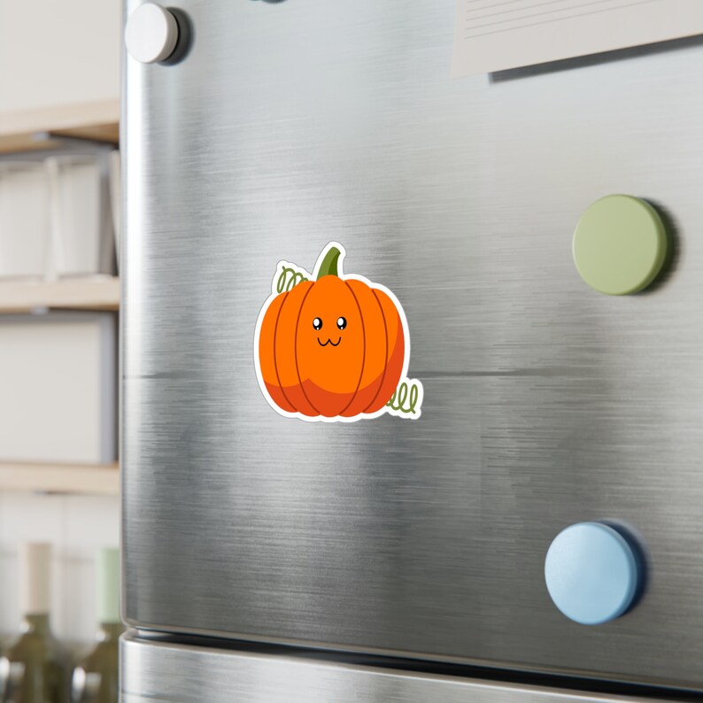 Cute Kawaii Pumpkin Kiss-cut Vinyl Decal, Adorable Cartoon Gourd for ...
