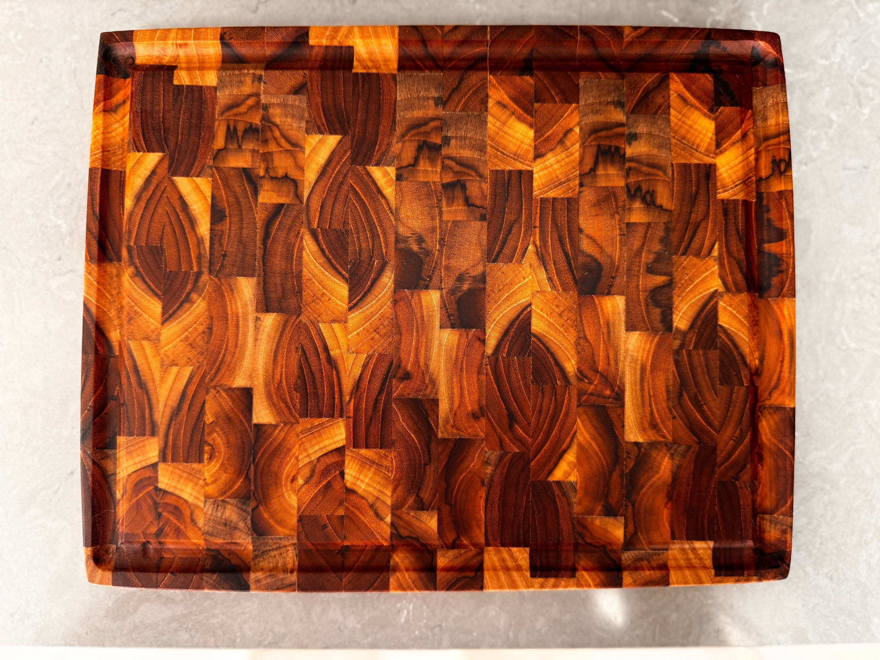 Small Size Teak End Grain Cutting Board With Juice Groove With ...