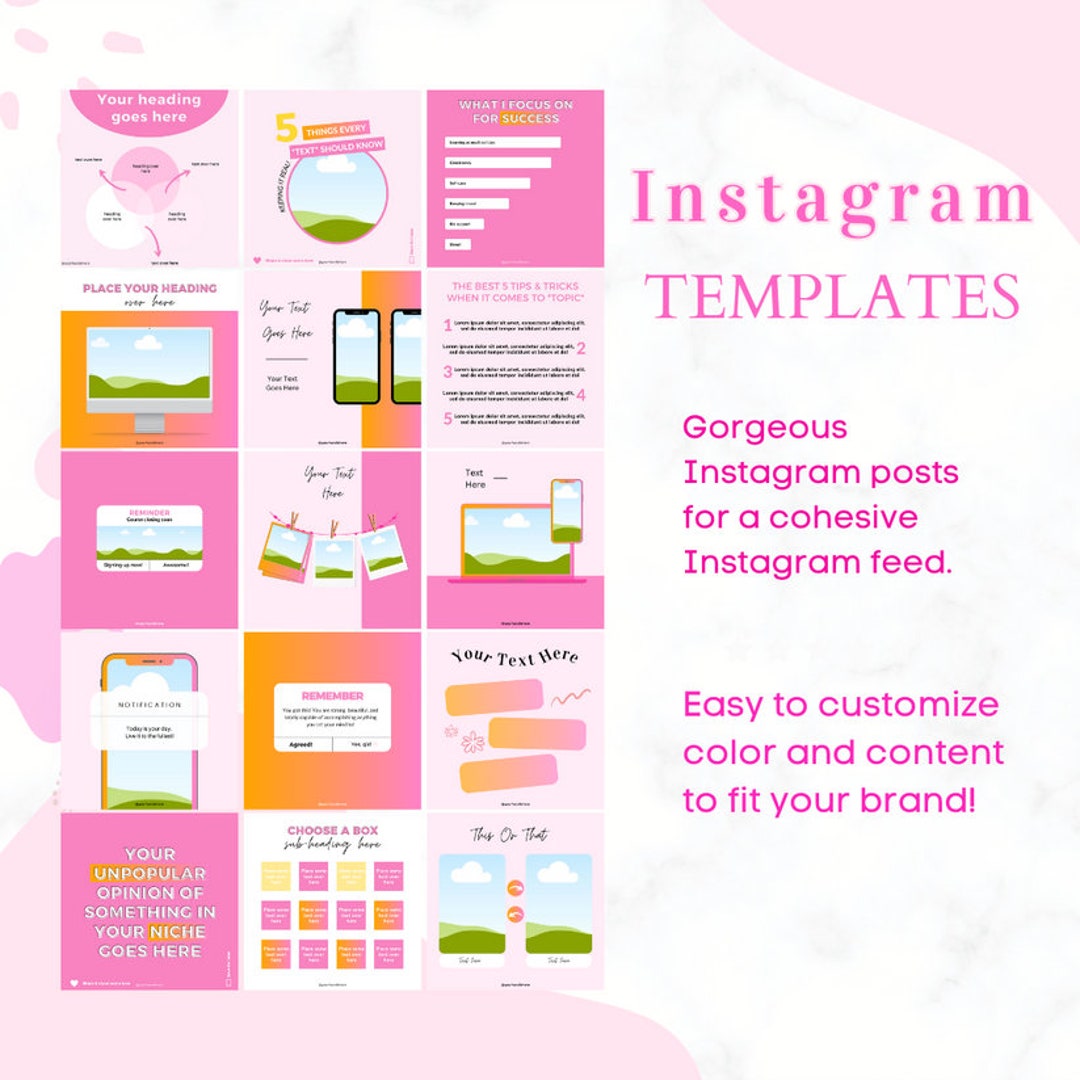 100 Editable Instagram Templates - Etsy