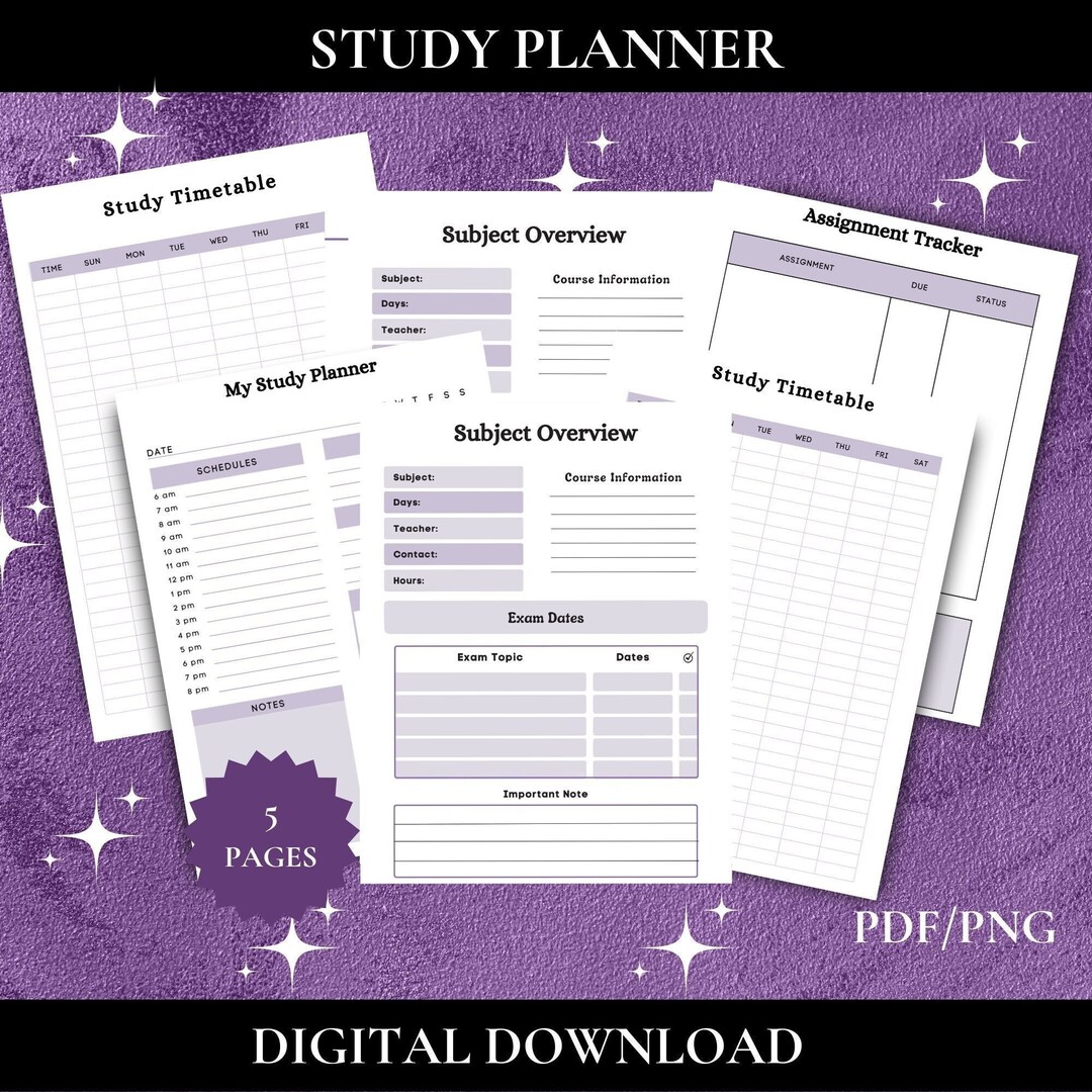 Study Planner, Study Plans, College Planner, School Planner, Assignment ...