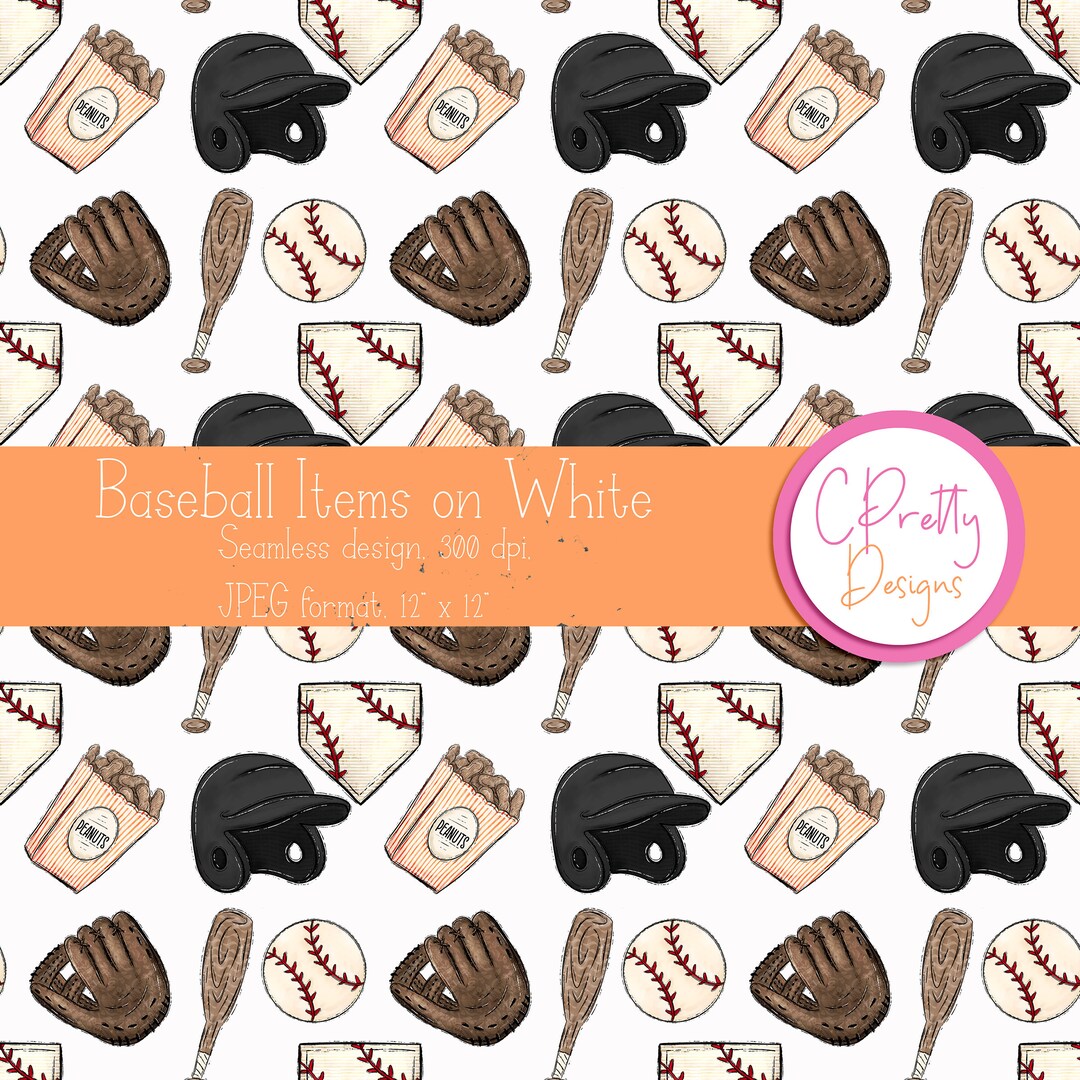 Baseball Seamless Pattern Repeating File for Fabric Printing Baseball ...